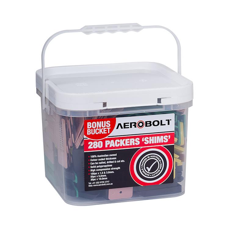 Plastic Packers and Window Shims in Containers & Boxes | Huck Aerobolt